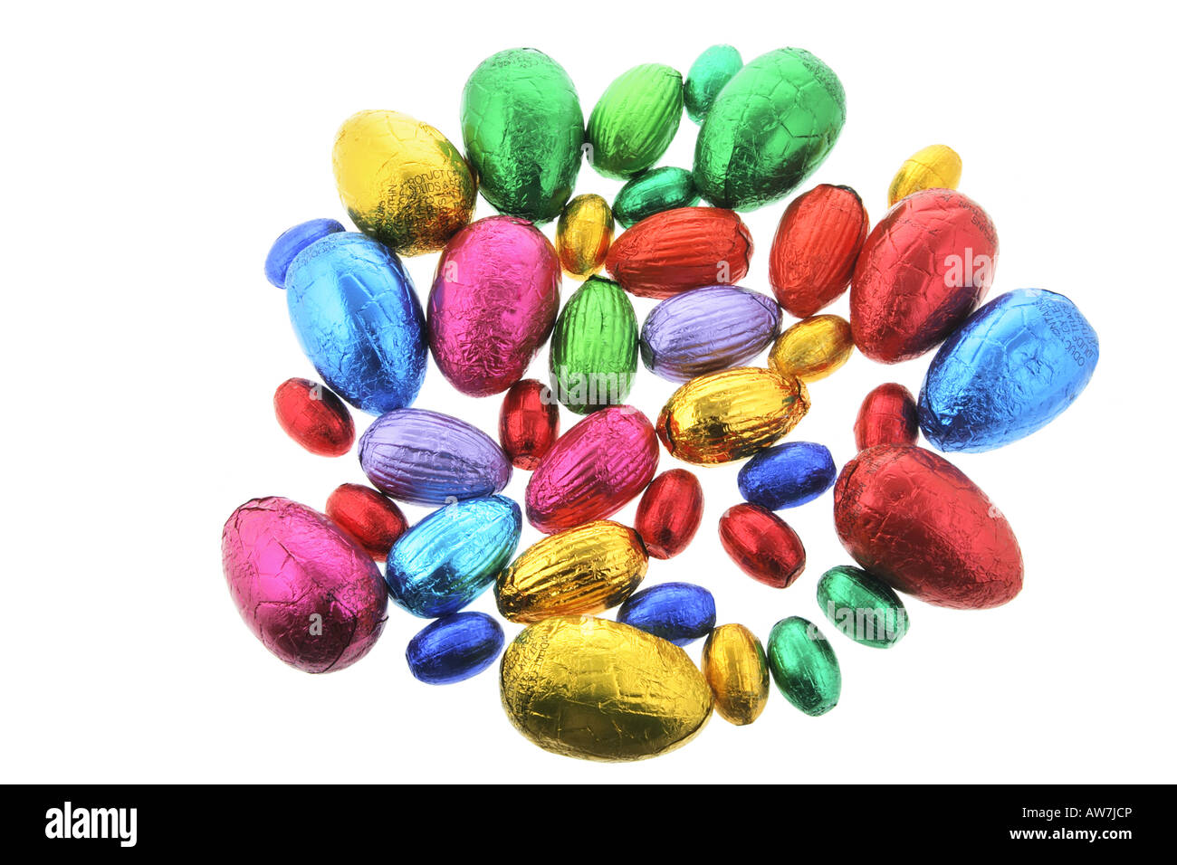 Chocolate Easter Eggs on White Background Stock Photo - Alamy