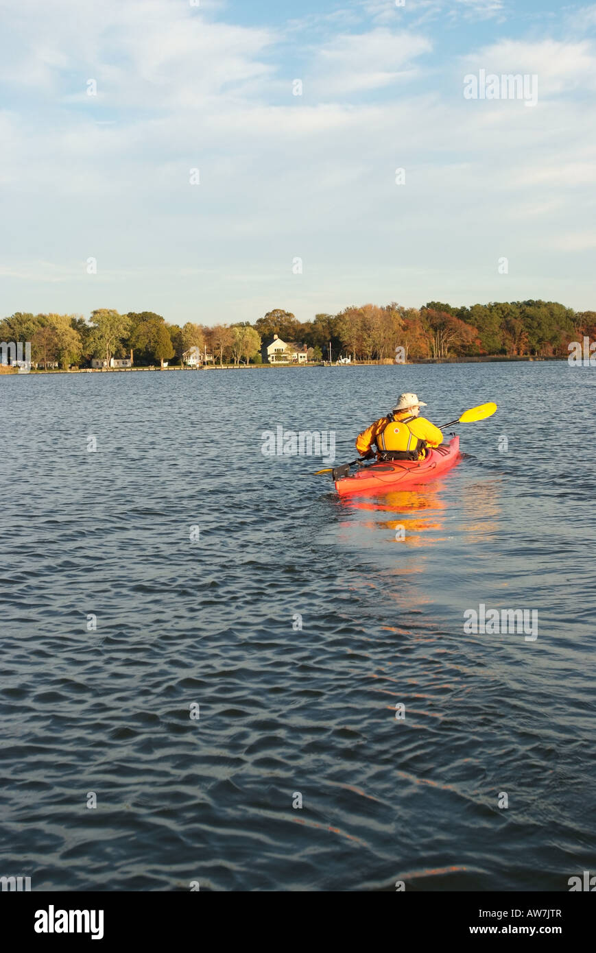 USA Chestertown, MD a man kayaks on the Chester River Stock Photo - Alamy
