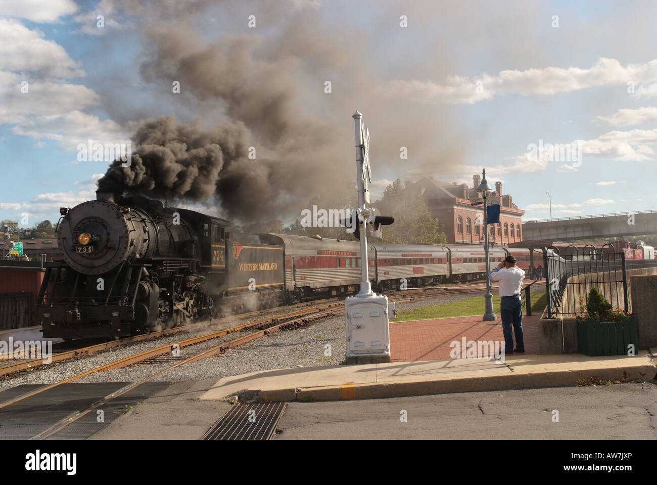 USA Cumberland MD Mountain Thunder restored steam engine Stock Photo ...