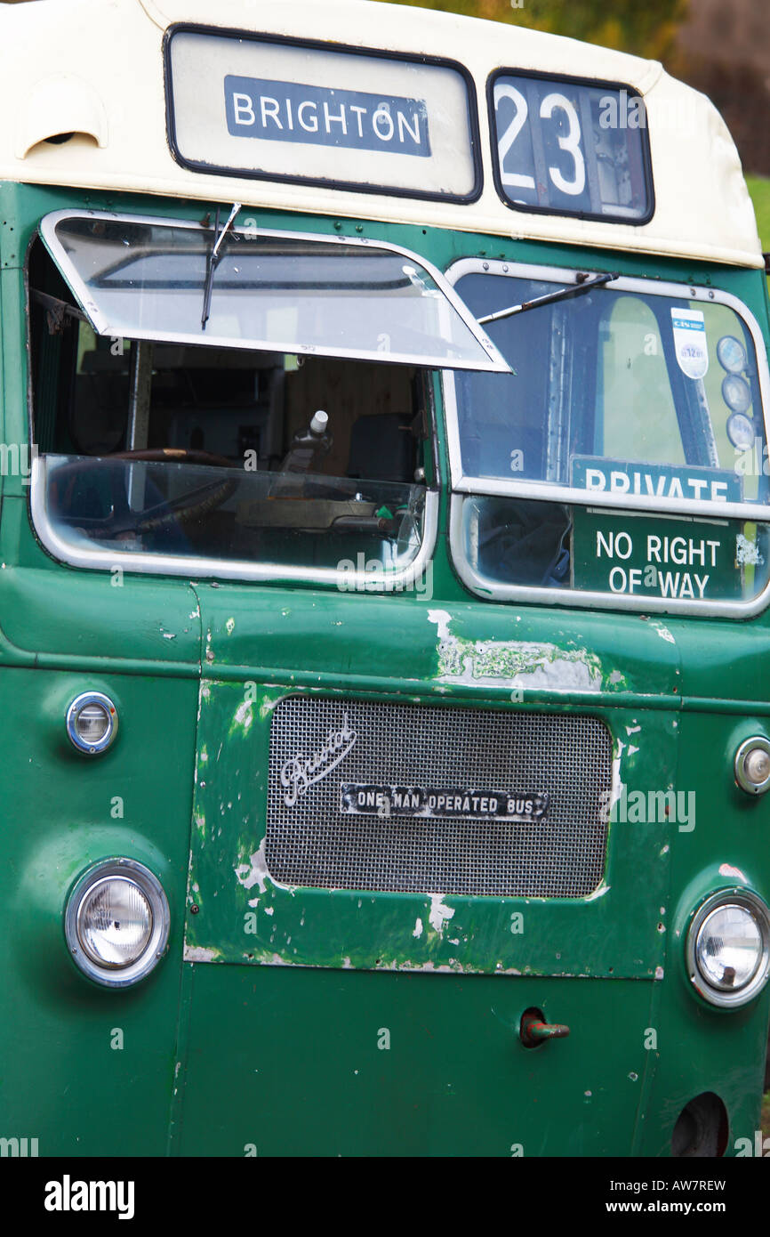 Green Vintage Brighton Bus Stock Photo - Alamy