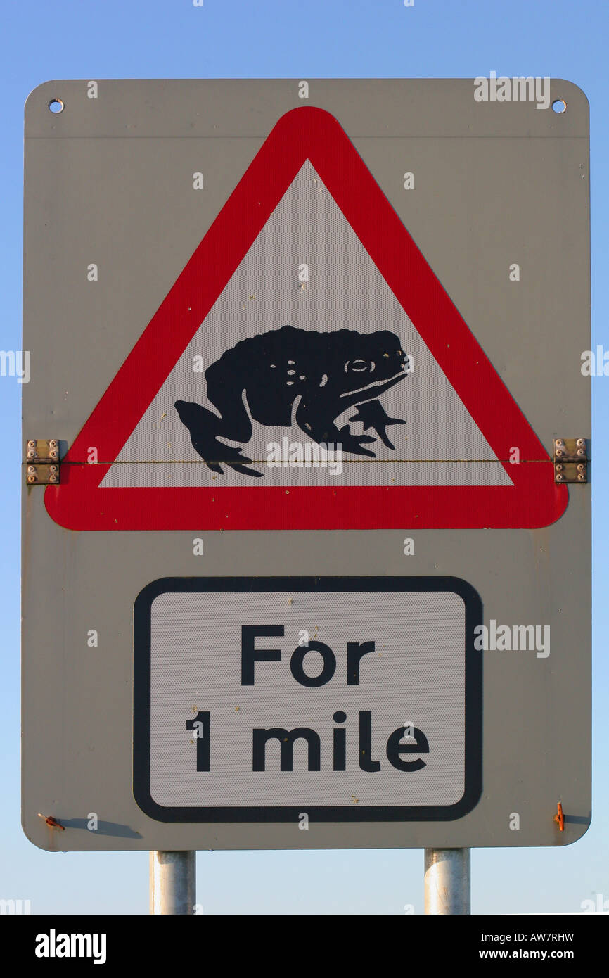 [Warning sign natterjack toad] Stock Photo - Alamy