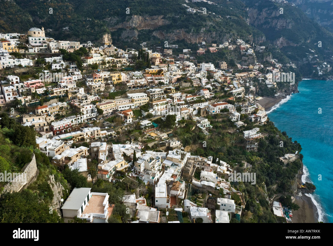 Panoramic view of Positano, Naples, Italy Stock Photo - Alamy