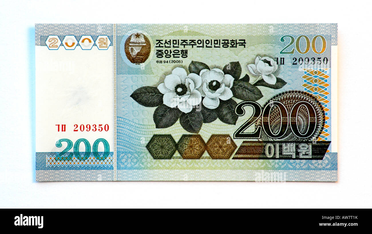North korean bank notes Cut Out Stock Images & Pictures - Alamy
