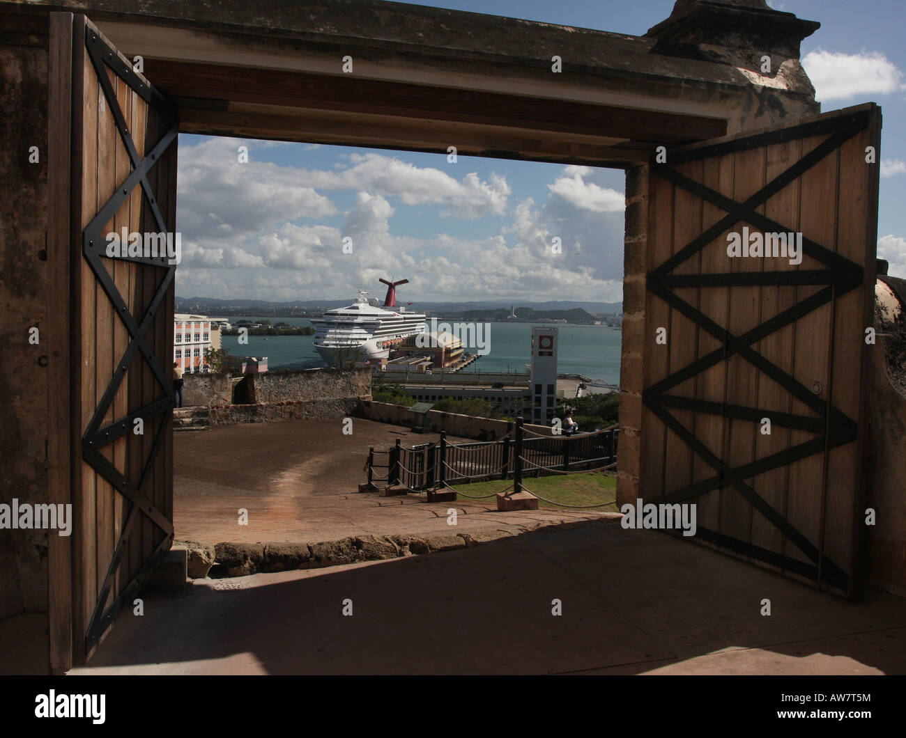 san cristobal fort cruise ship Stock Photo - Alamy