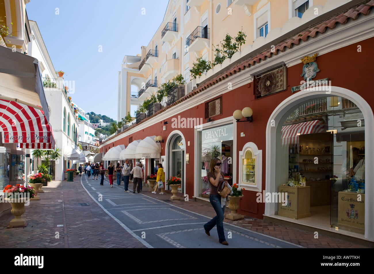 Italy Capri shops in the old town center Stock Photo - Alamy