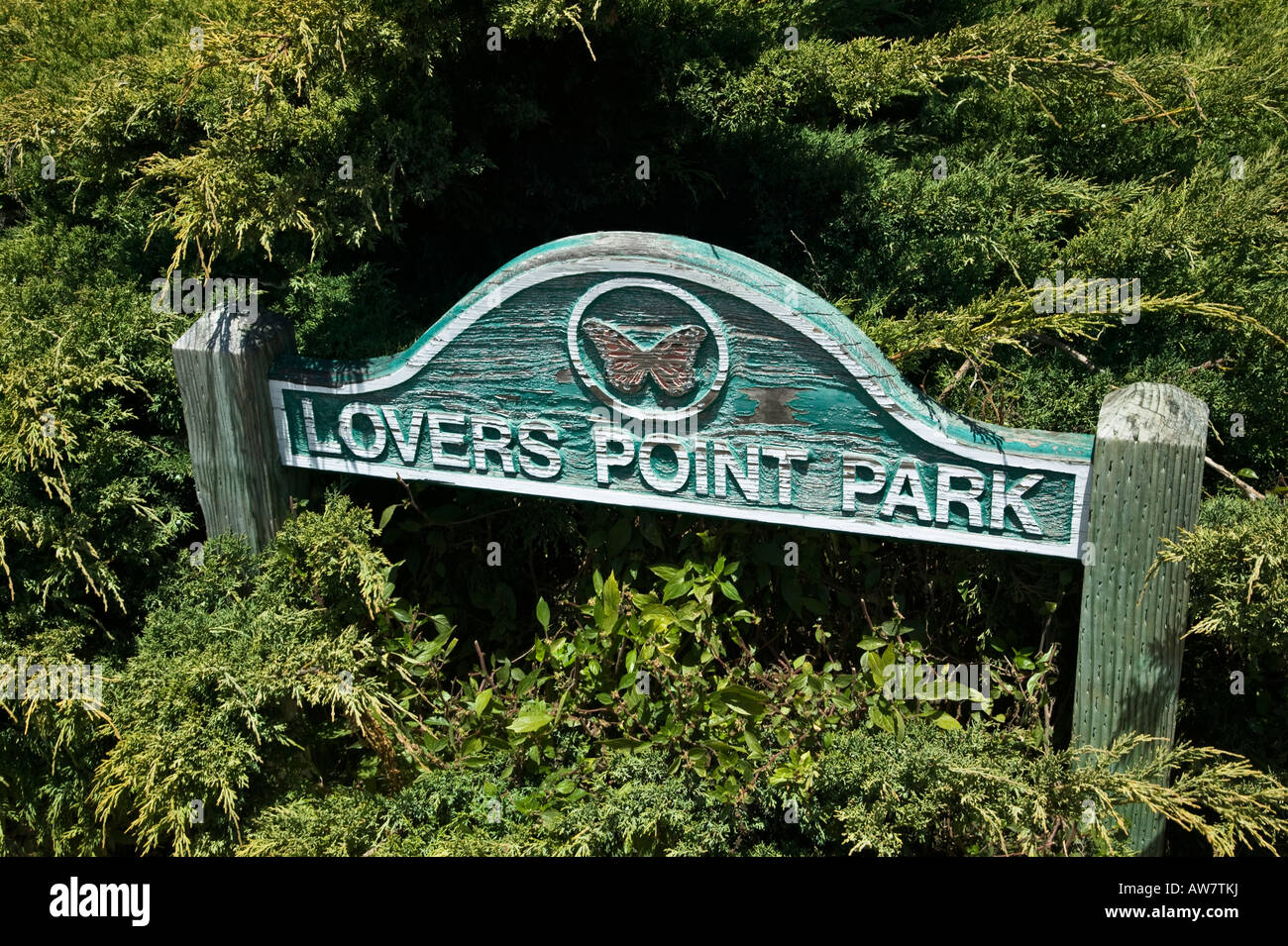 Lovers Point Park area Monterey Bay, California, USA Stock Photo - Alamy