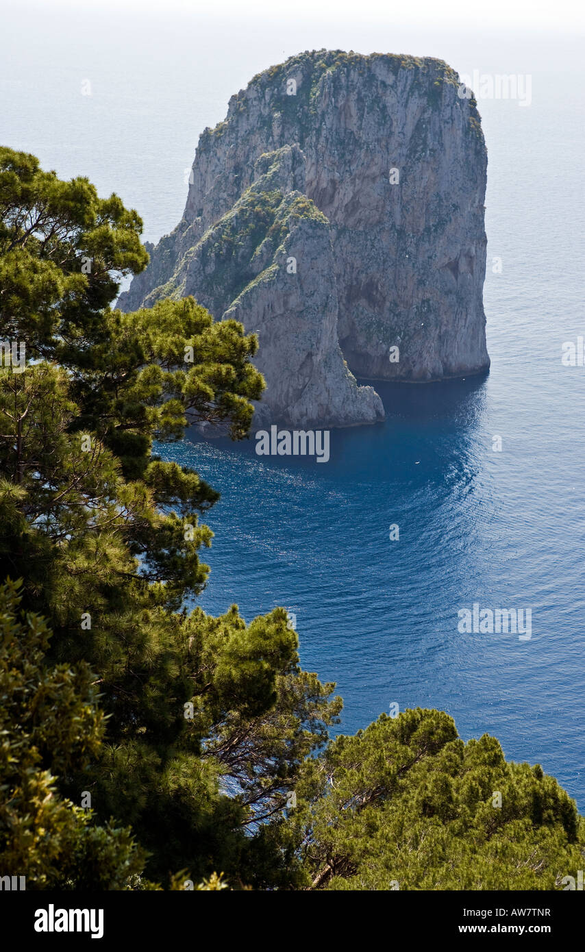 Italy Capri the Tragara bay and the famous faraglioni in the ...