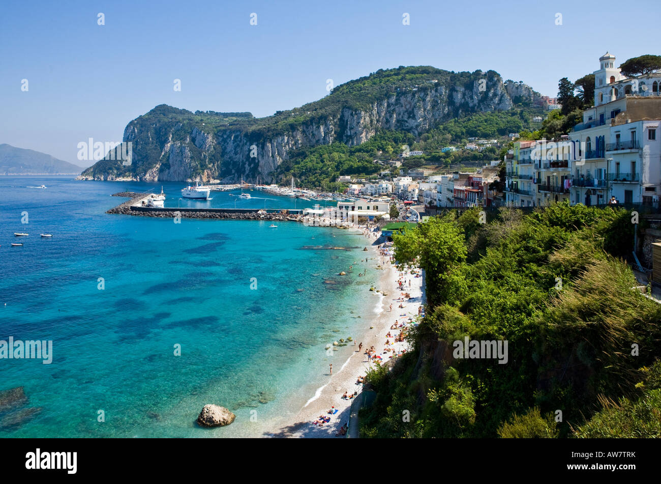 Italy Capri the Marina Grande bay and harbor Stock Photo - Alamy