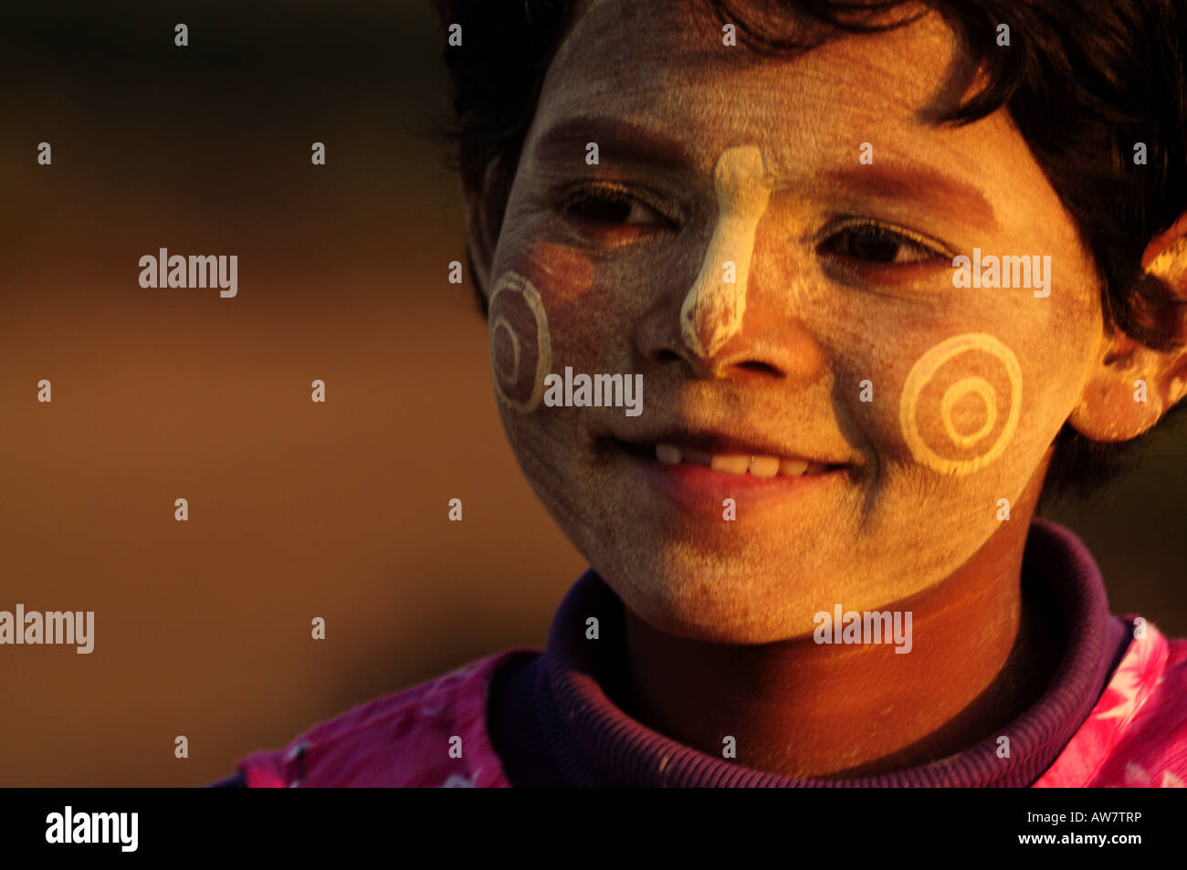 Young pretty traditional makeup Bagan Myanmar Asia Stock Photo - Alamy