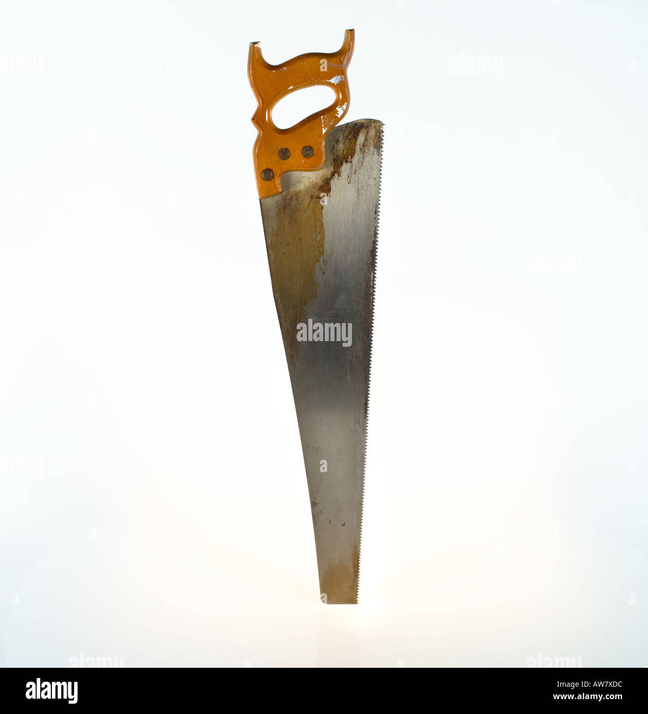 Old, rusty saw against white backdrop Stock Photo - Alamy