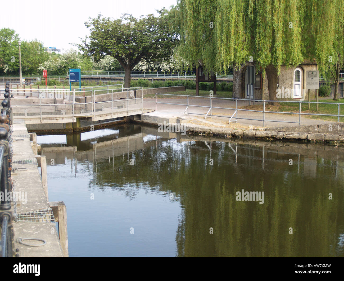 closed lock holding back none tidal river flow Stock Photo - Alamy