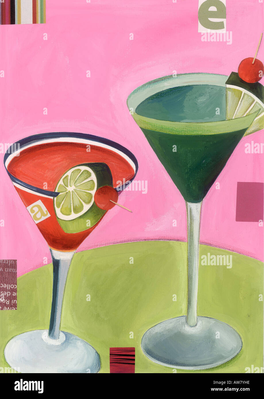 Two martini cocktails Stock Photo - Alamy