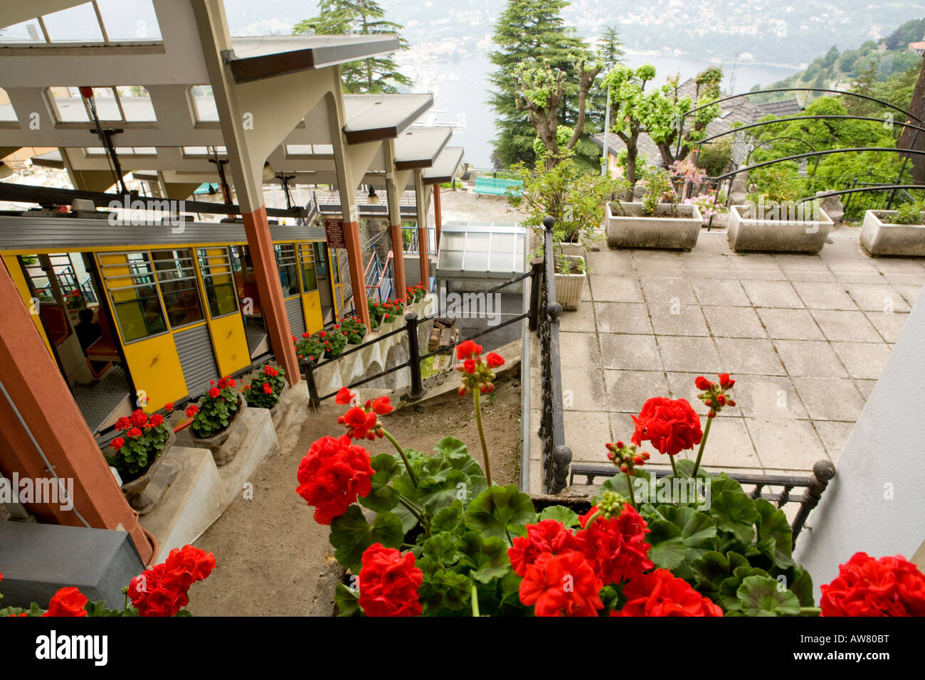 Funicular railway station at Brunate, Italy Stock Photo - Alamy