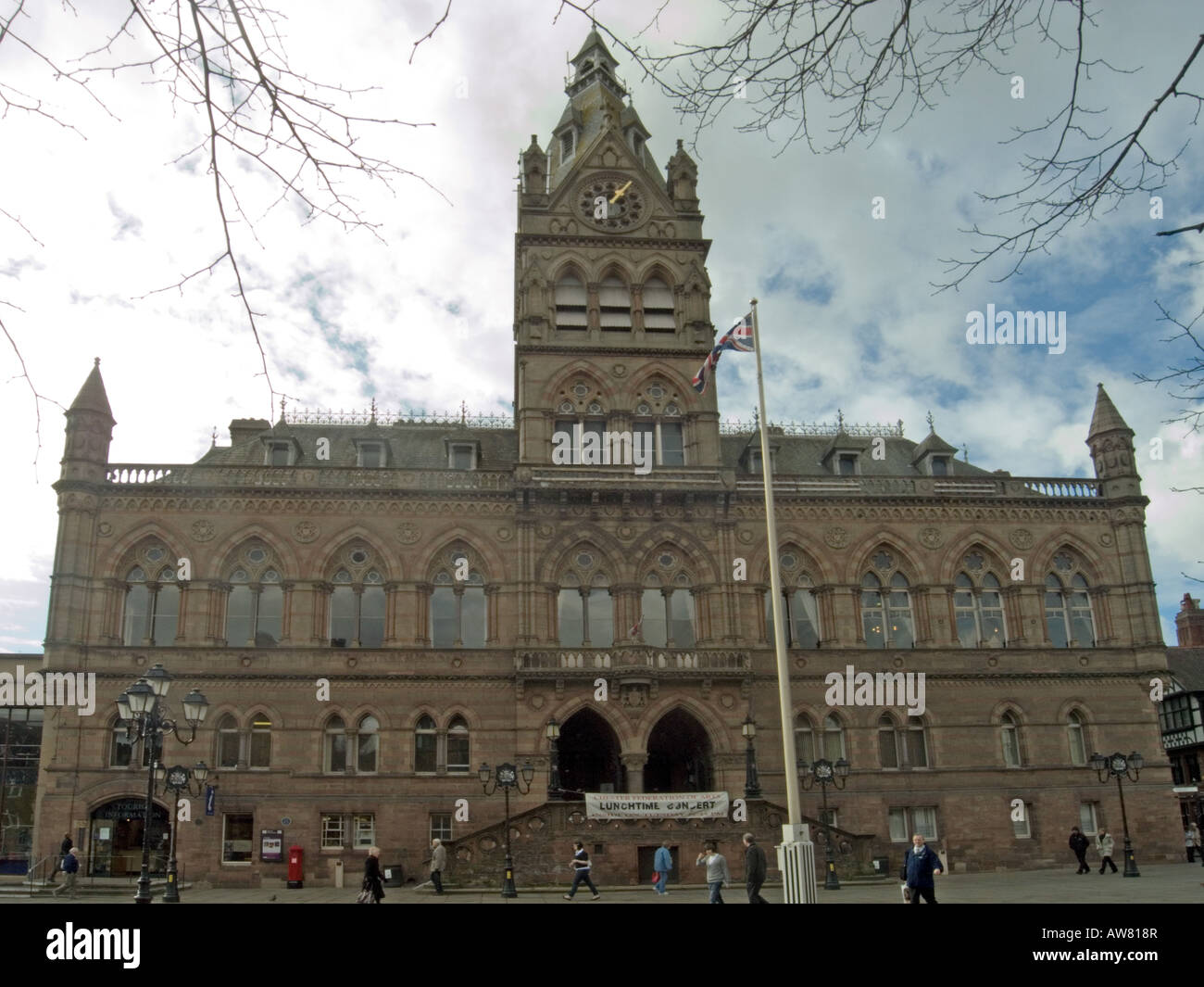 Chester Town Hall and Union Flag Stock Photo - Alamy
