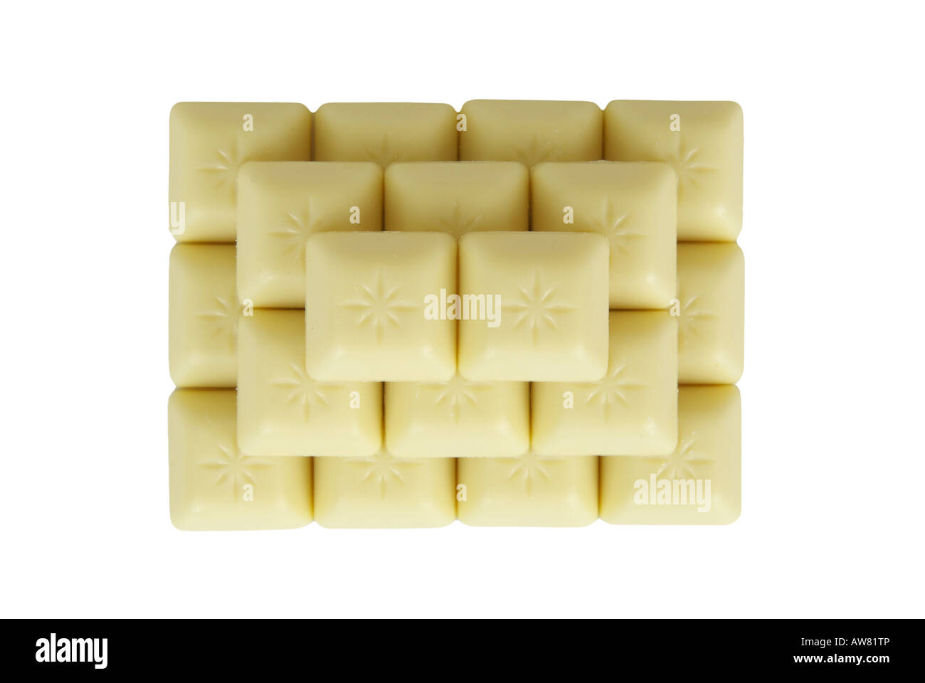 White chocolate forming a pyramid Stock Photo - Alamy