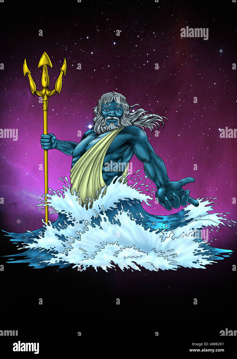 Poseidon in the sea in a rage Stock Photo - Alamy