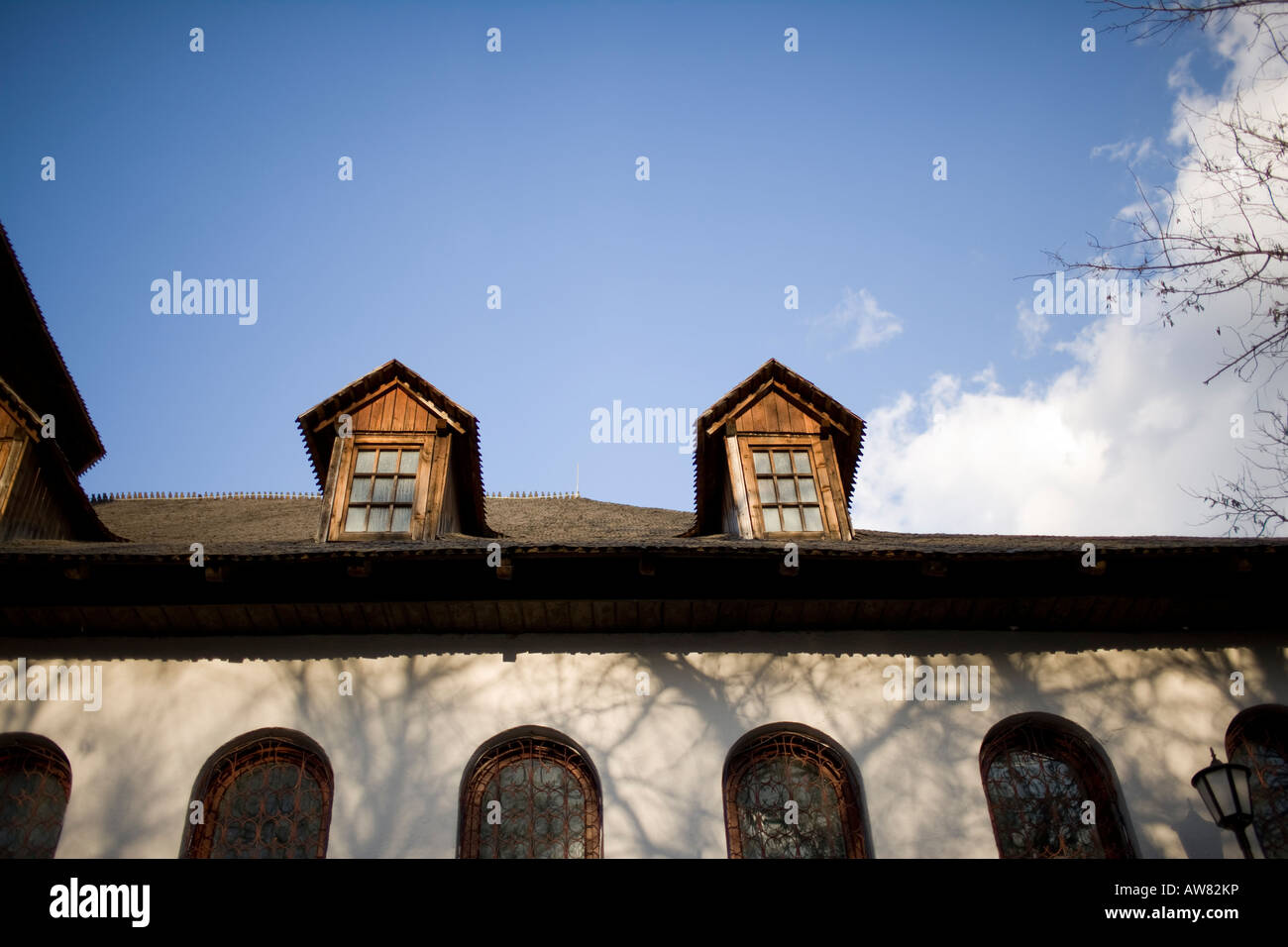 front part of an old cottage house Stock Photo - Alamy
