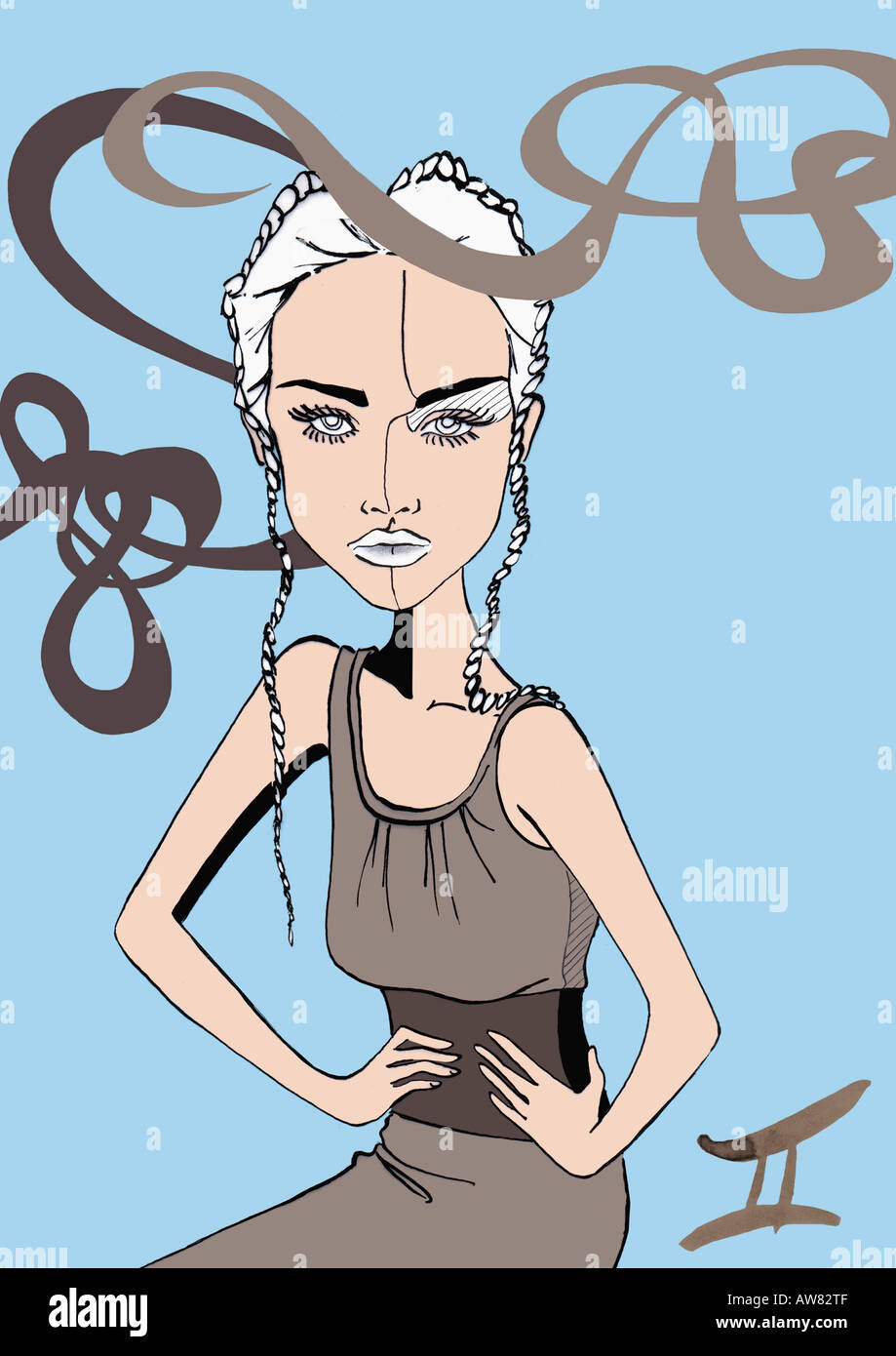 Portrait of Gemini woman Stock Photo - Alamy