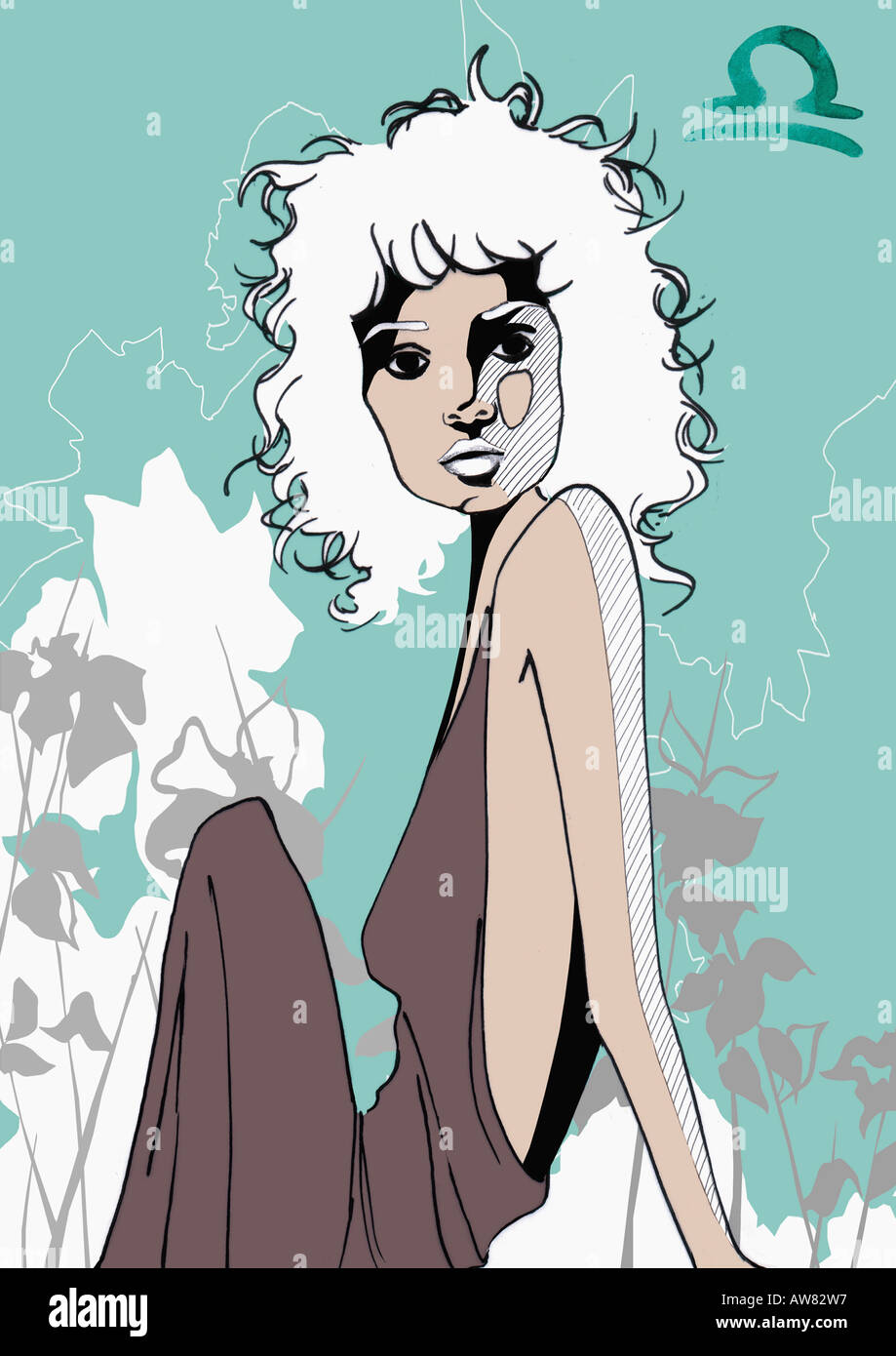 Portrait of Libra woman Stock Photo - Alamy