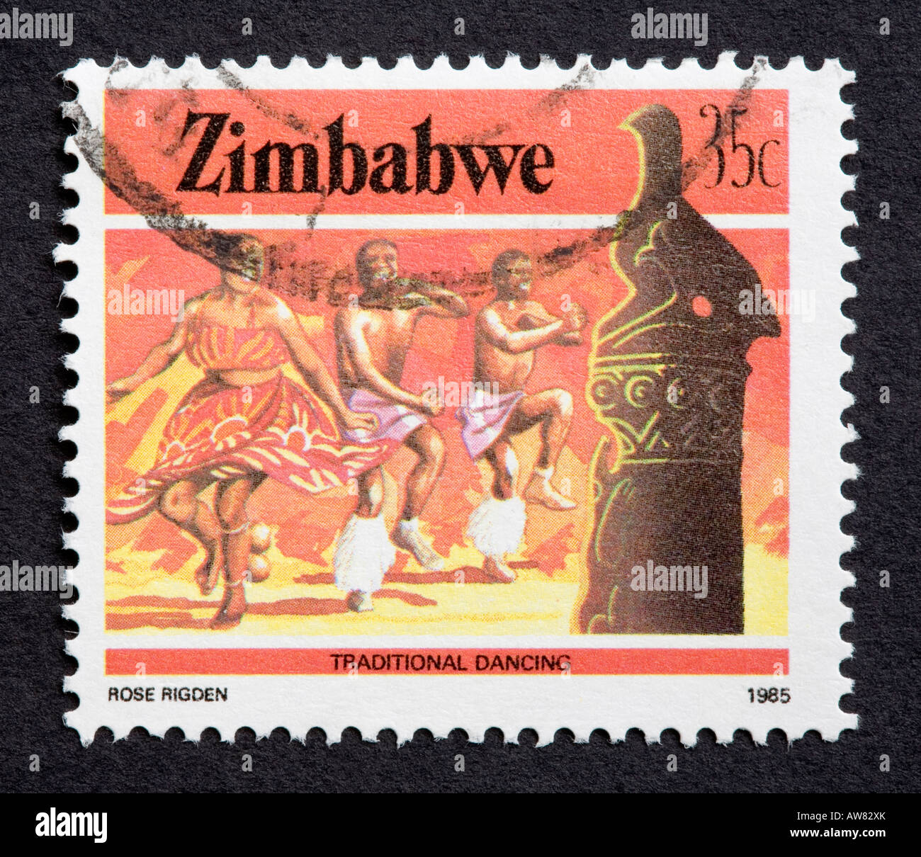 Zimbabwean postage stamp Stock Photo - Alamy
