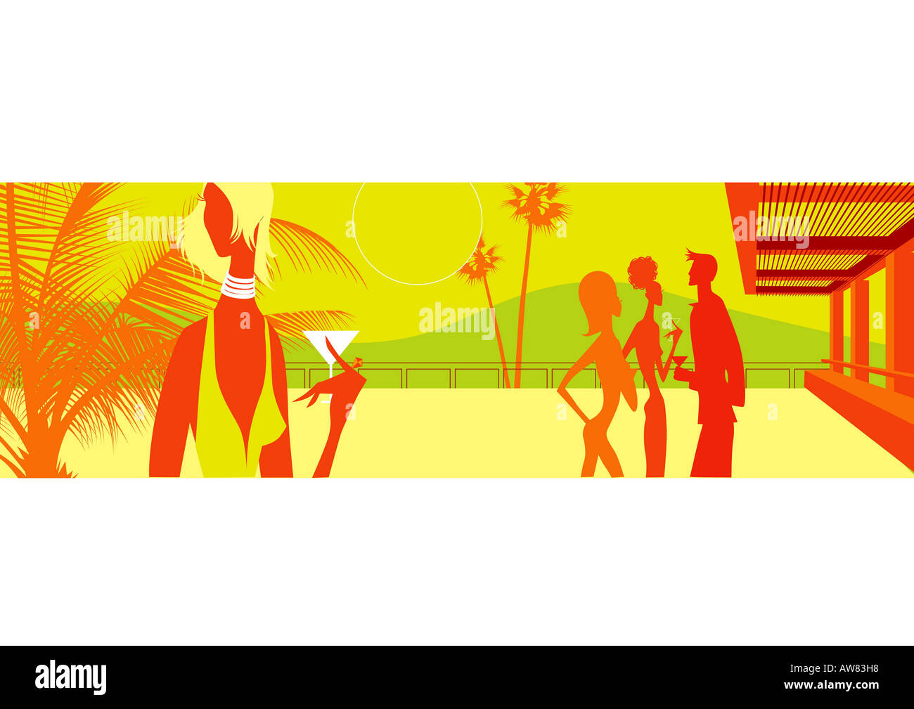 Couple cocktails balcony hi-res stock photography and images - Alamy