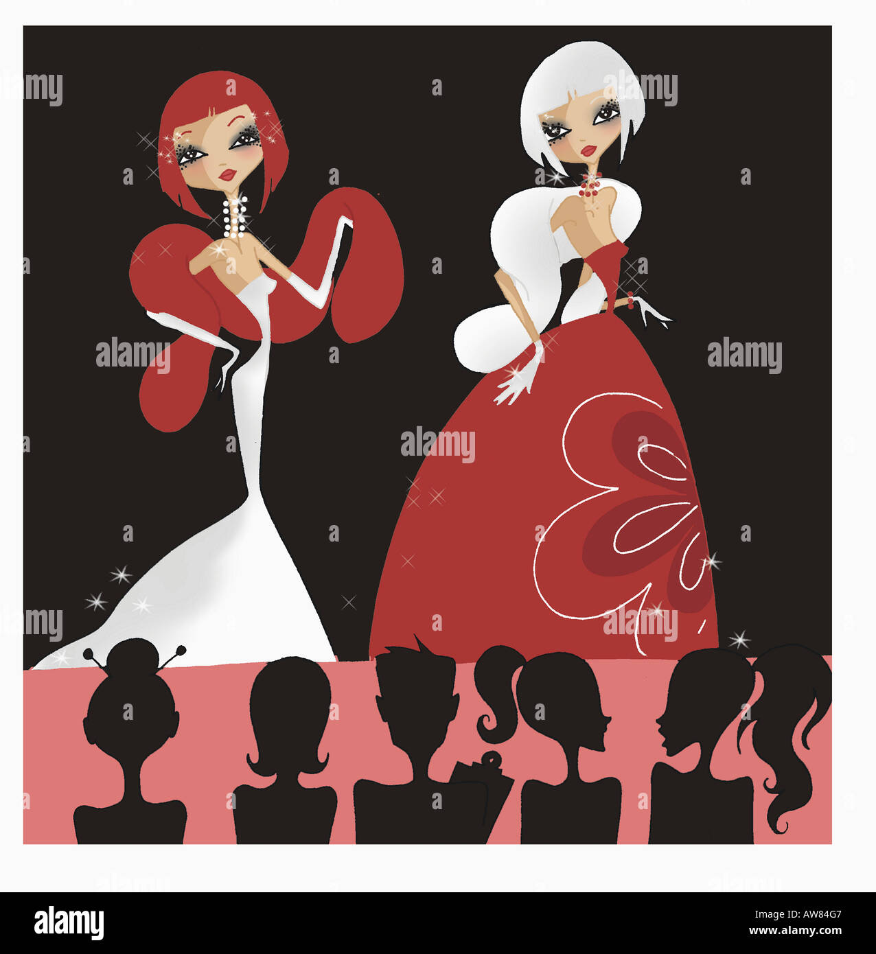 Two women performing on stage Stock Photo - Alamy