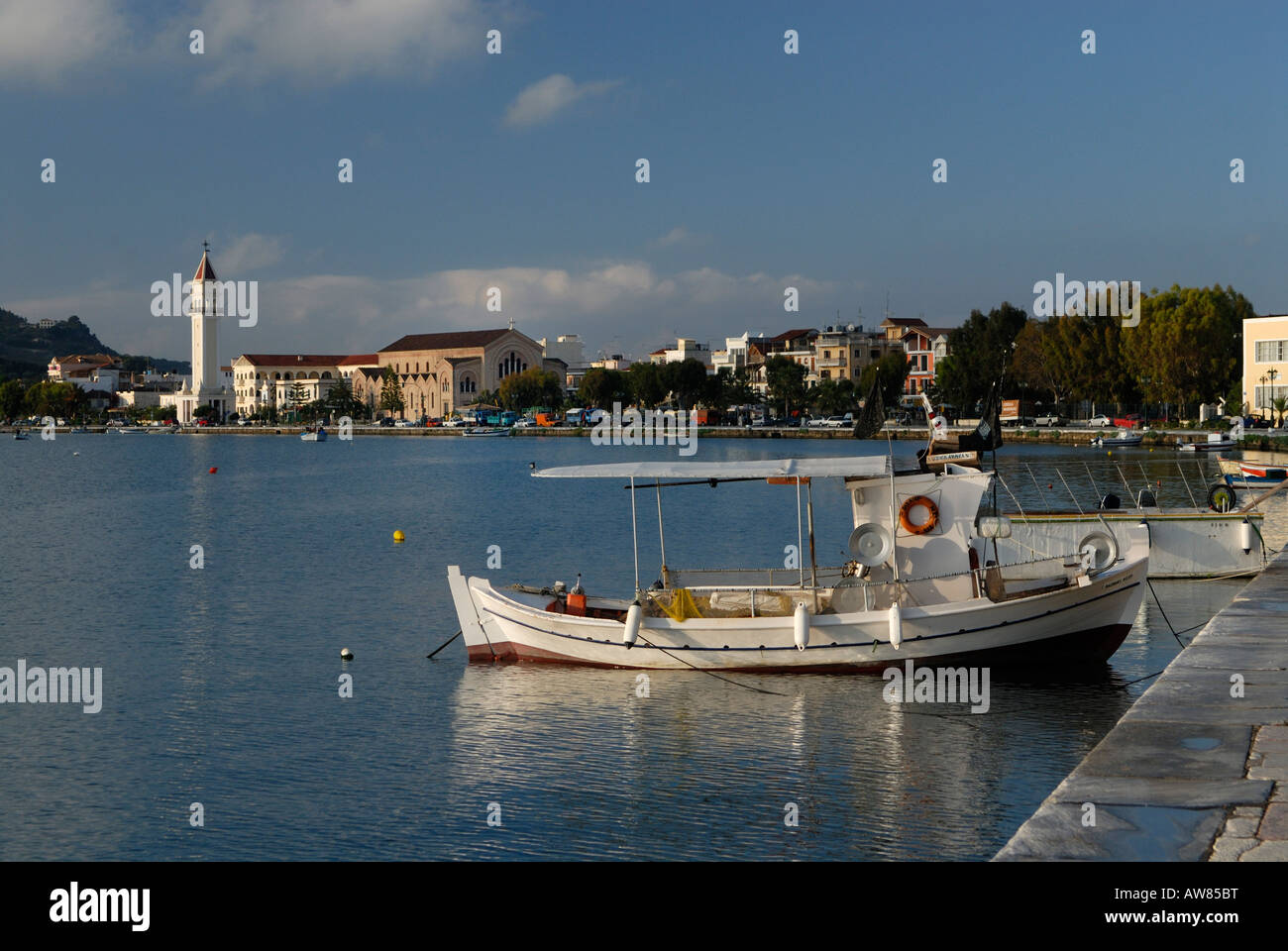 The port of the town of Zakynthos capital of the island and Saint ...