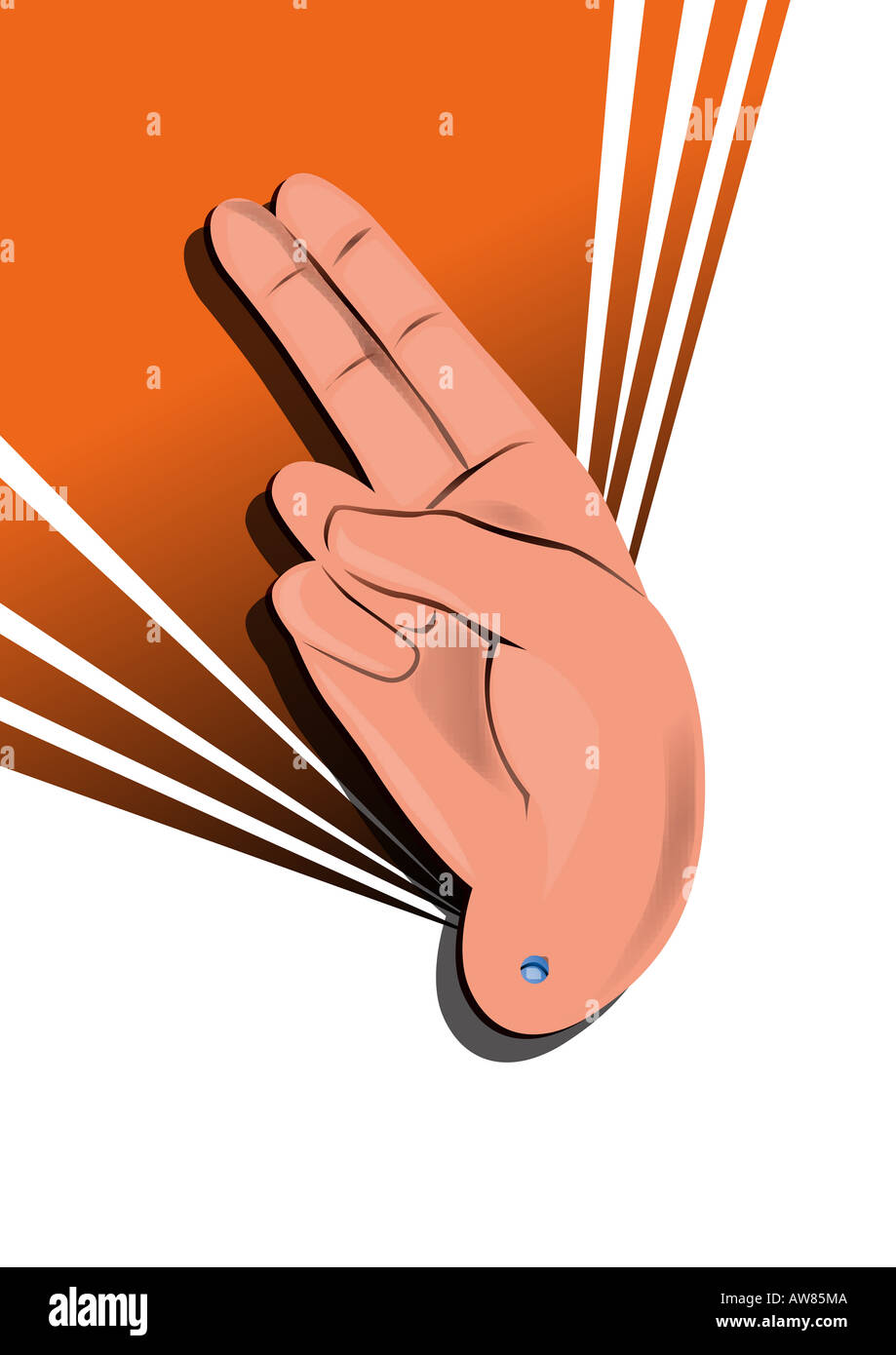 Hand sign pointing Stock Photo - Alamy