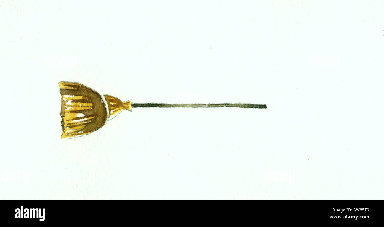 Horizontal straw broom Stock Photo - Alamy