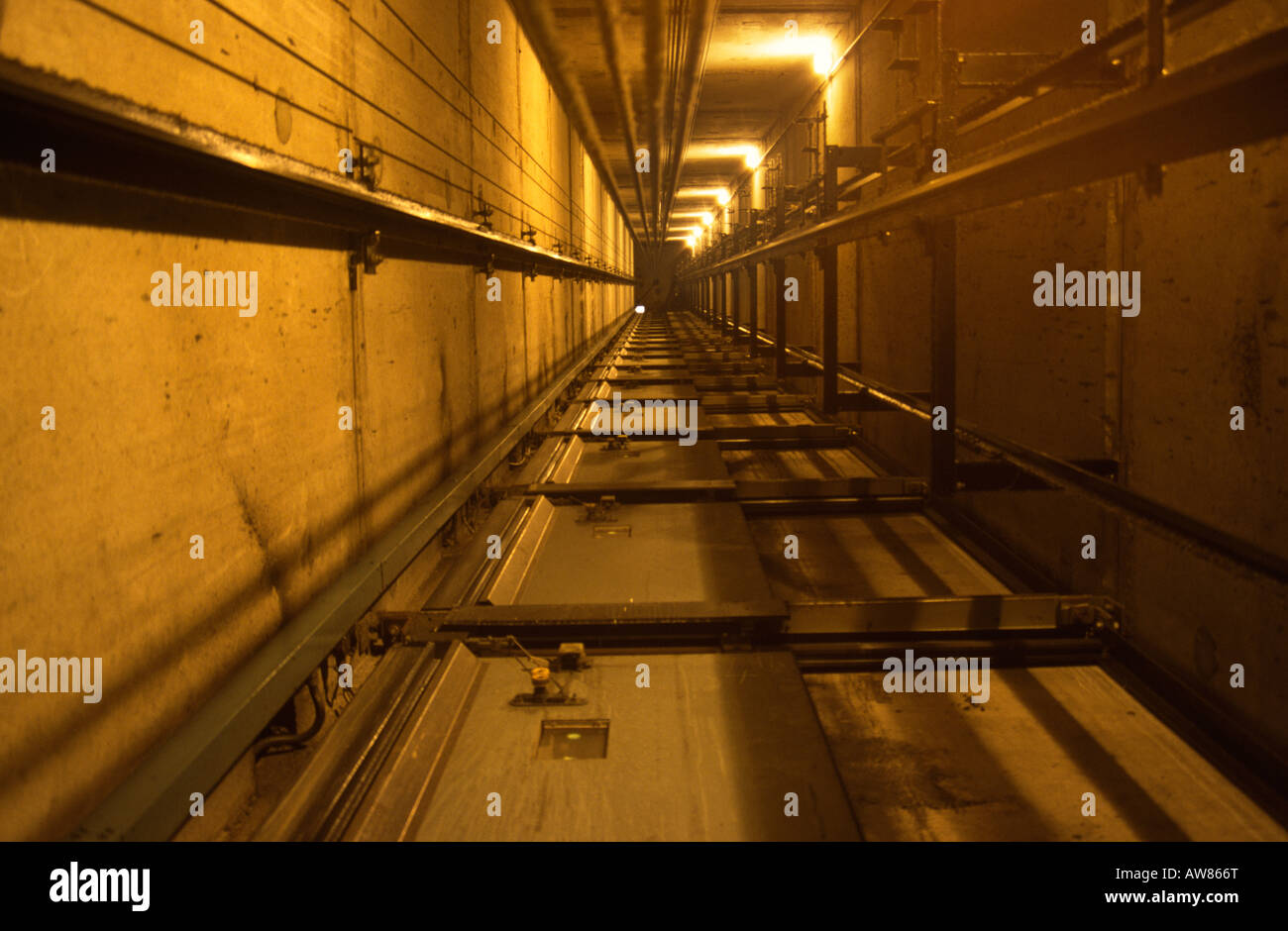 the inside of a lift shaft in the uk in a block of flats Stock Photo ...