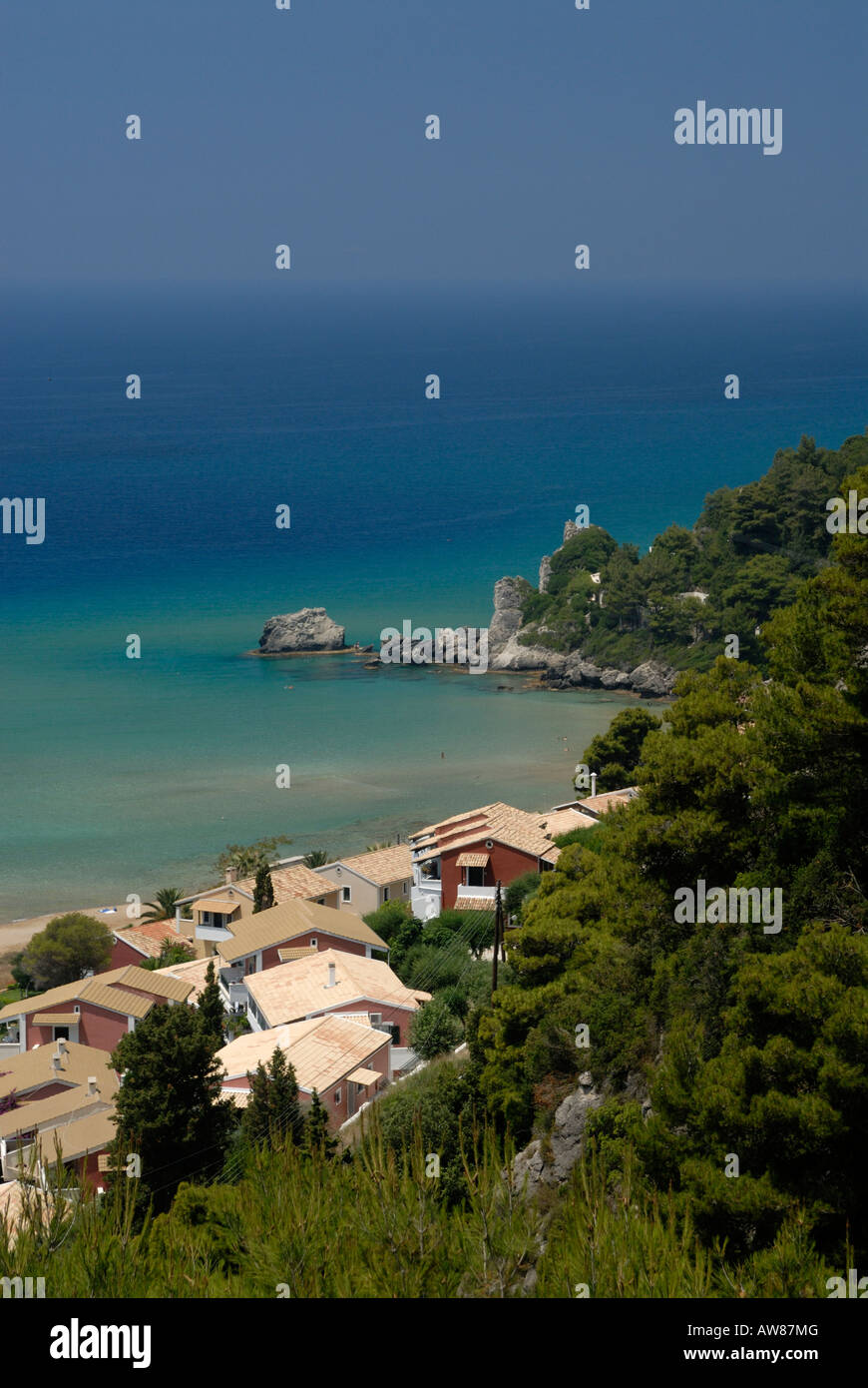 Glifada beach, Corfu (Kerkyra) island, Greece Stock Photo - Alamy