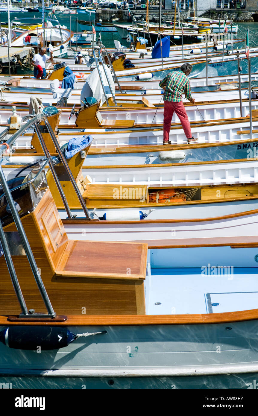 Italy Capri boats in the Marina Grande harbor Stock Photo - Alamy