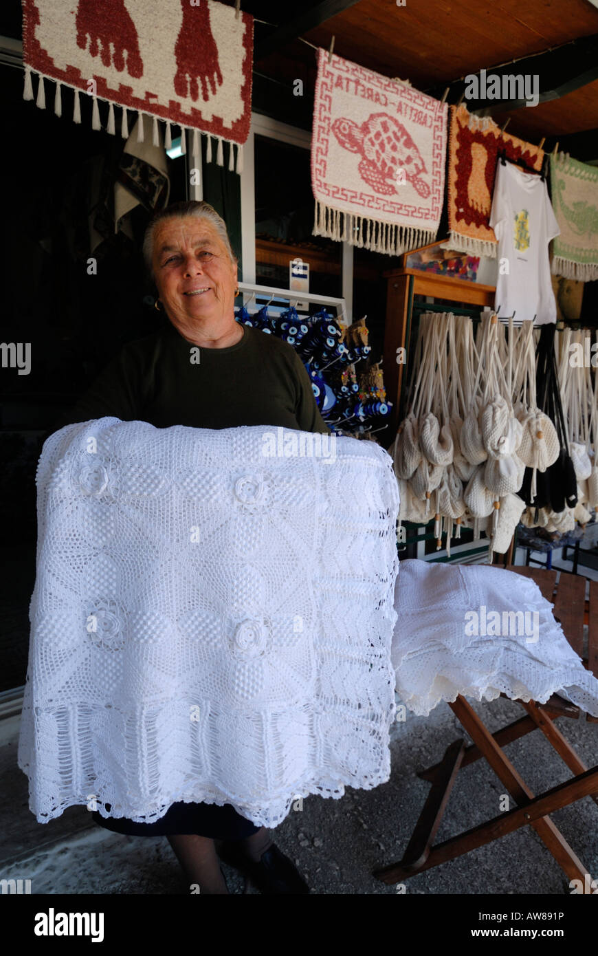 Adamantia Gouskou's handicraft shop in Volimes, Zakynthos Zante island ...