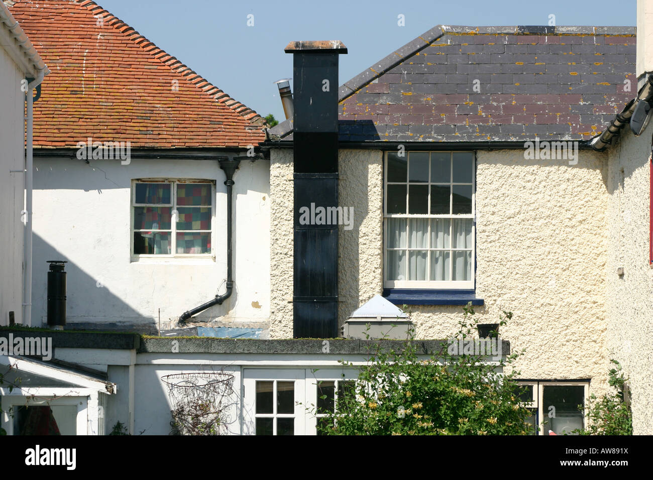 semi detached houses windows different housing Stock Photo - Alamy