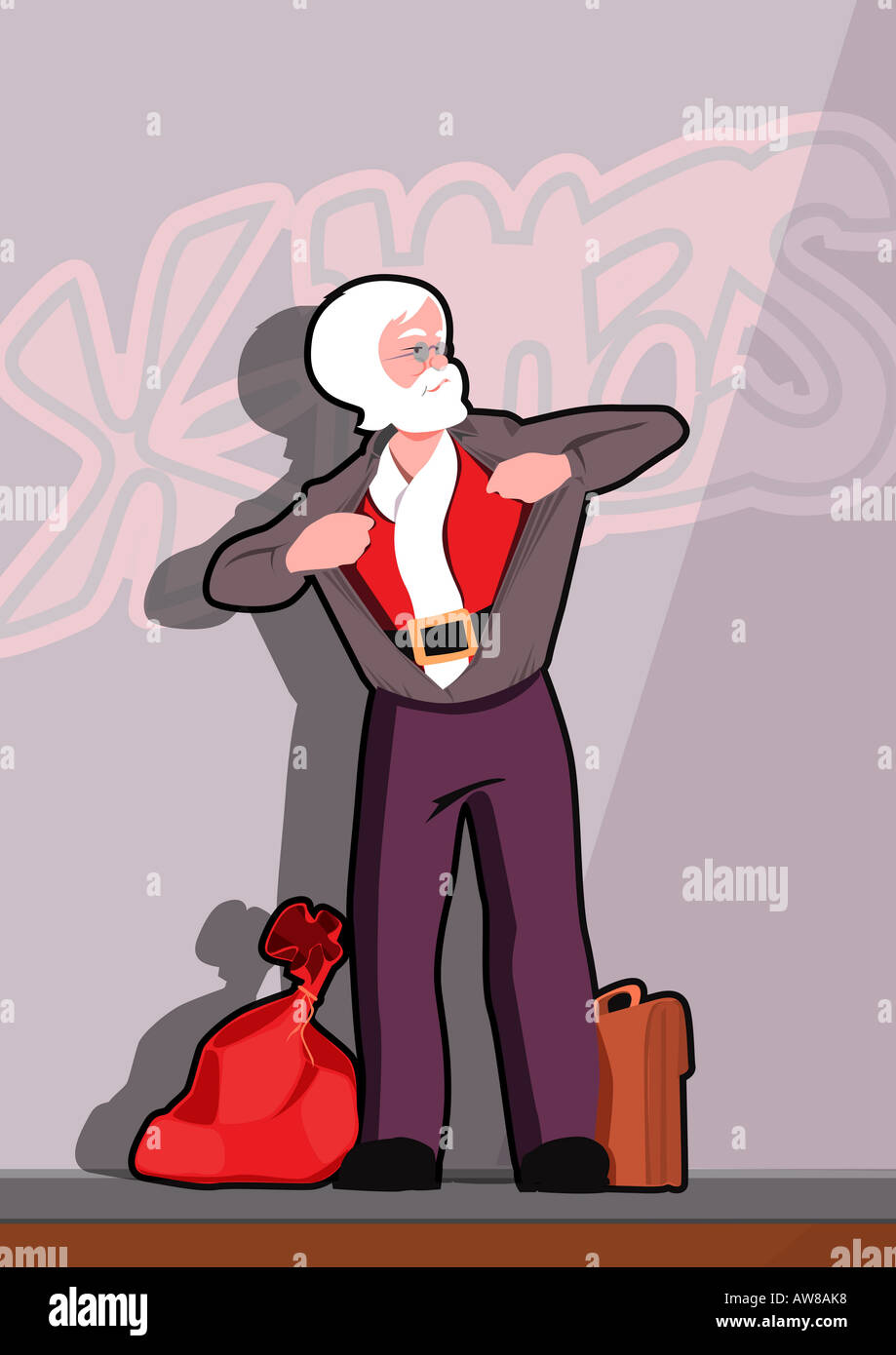 Changing color animation santa claus hi-res stock photography and ...