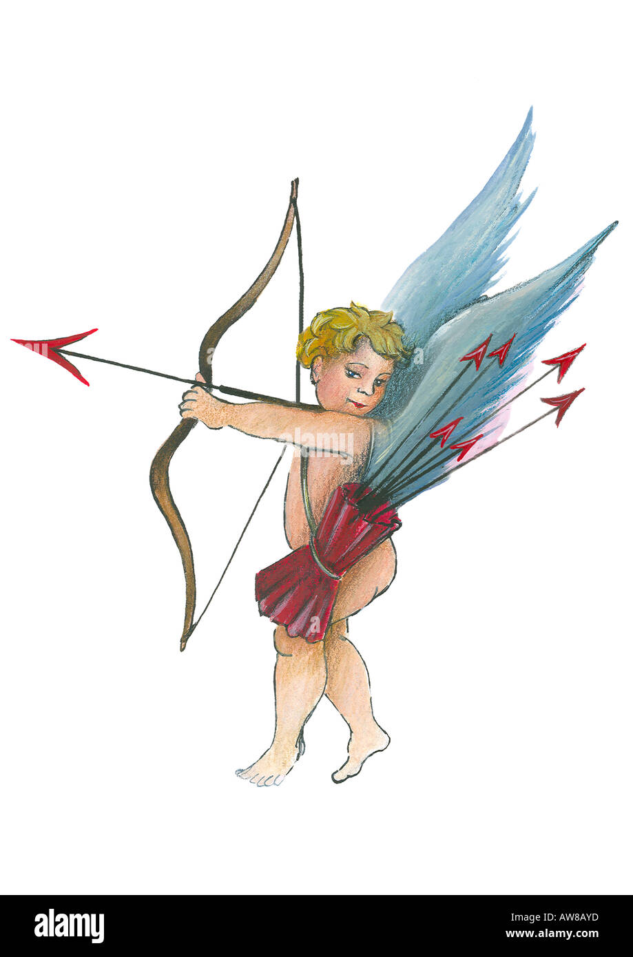 Cupid with his bow and arrow ready to strike Stock Photo - Alamy
