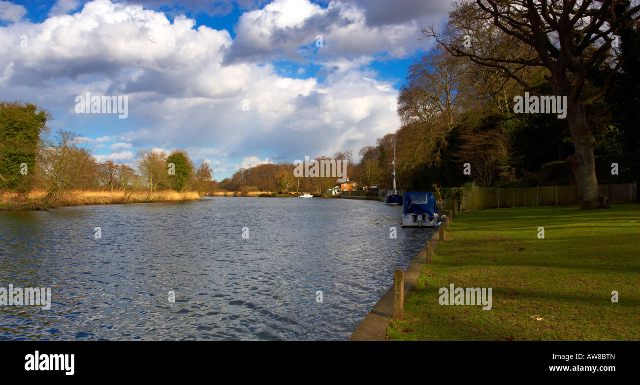 A view of the River Yare at Bramerton near Norwich in the Norfolk ...