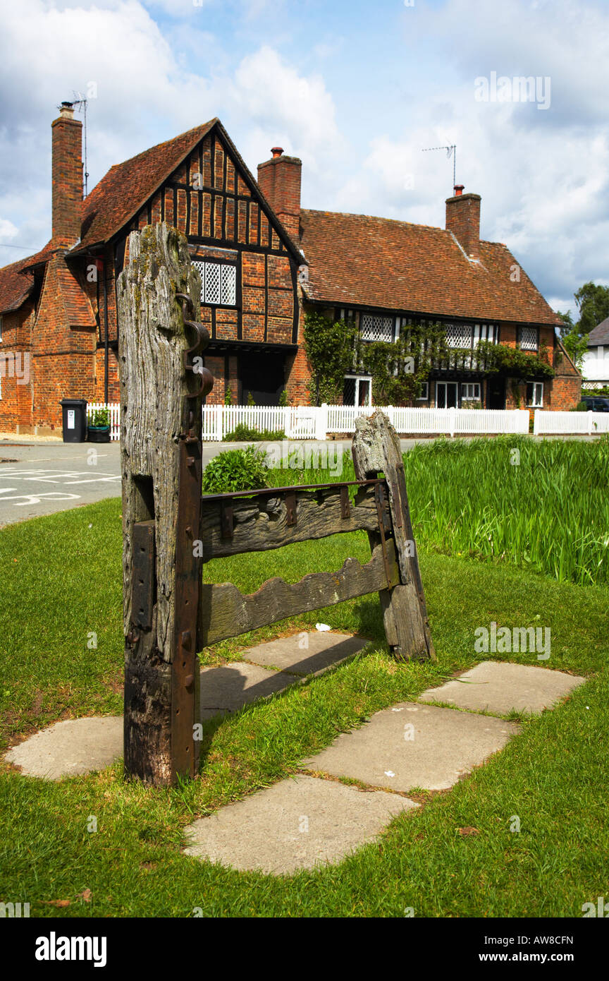 Aldbury village in Hertfordshire Shows original village stocks dating ...