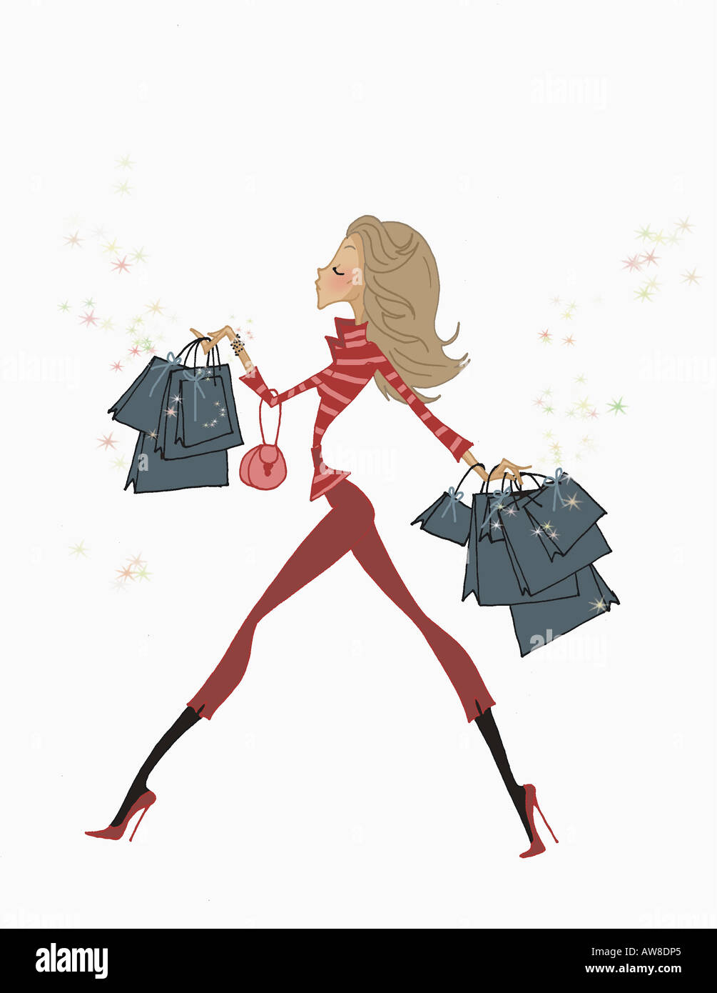 Walking woman bag cartoon animation hi-res stock photography and images ...