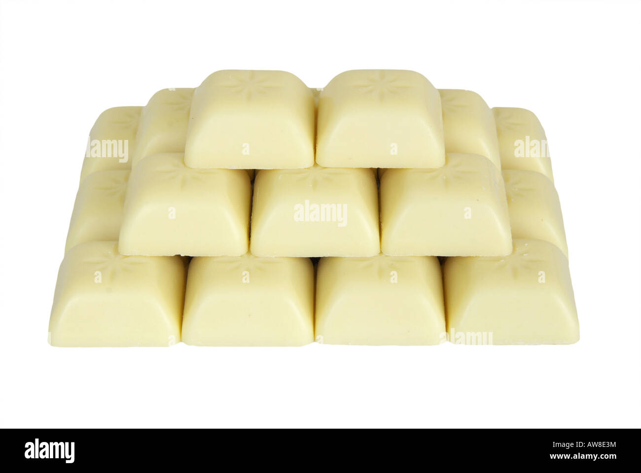 White chocolate forming a pyramid Stock Photo - Alamy