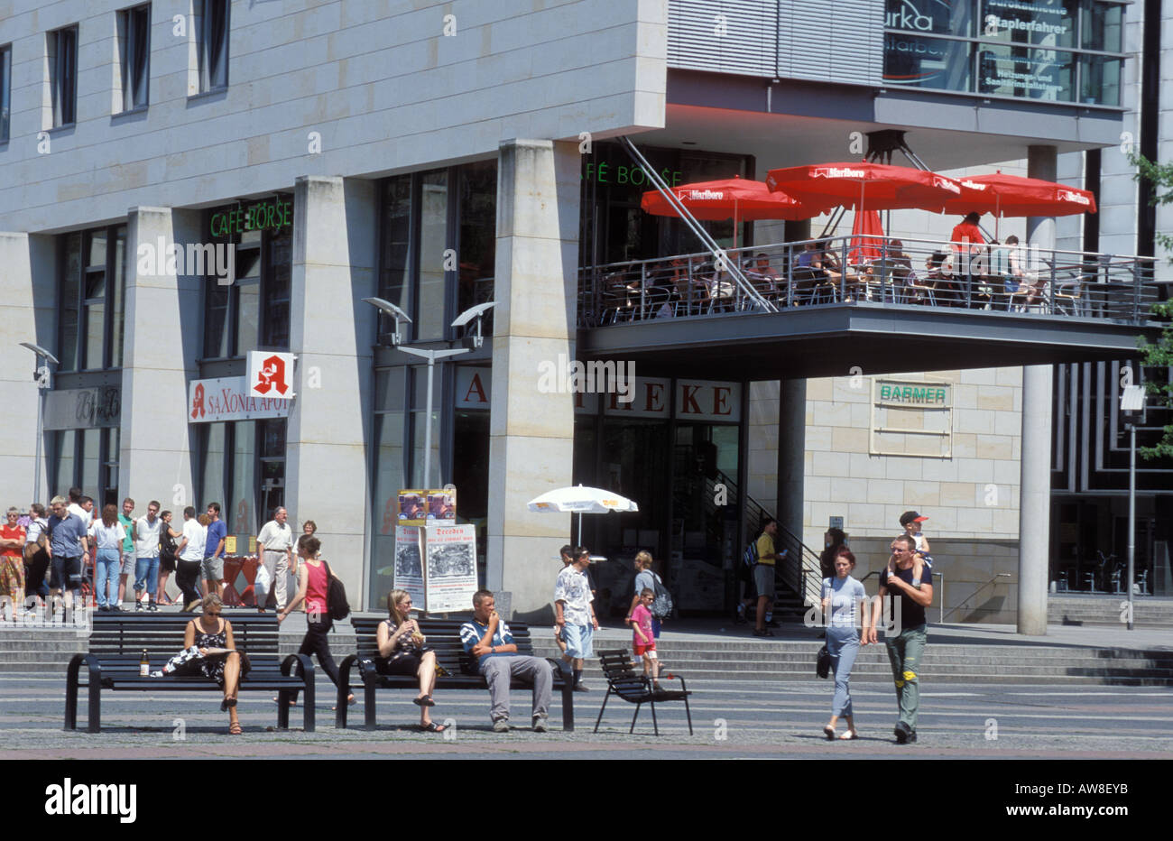 People at shopping street Prager street in Dresden Saxony Germany Stock ...