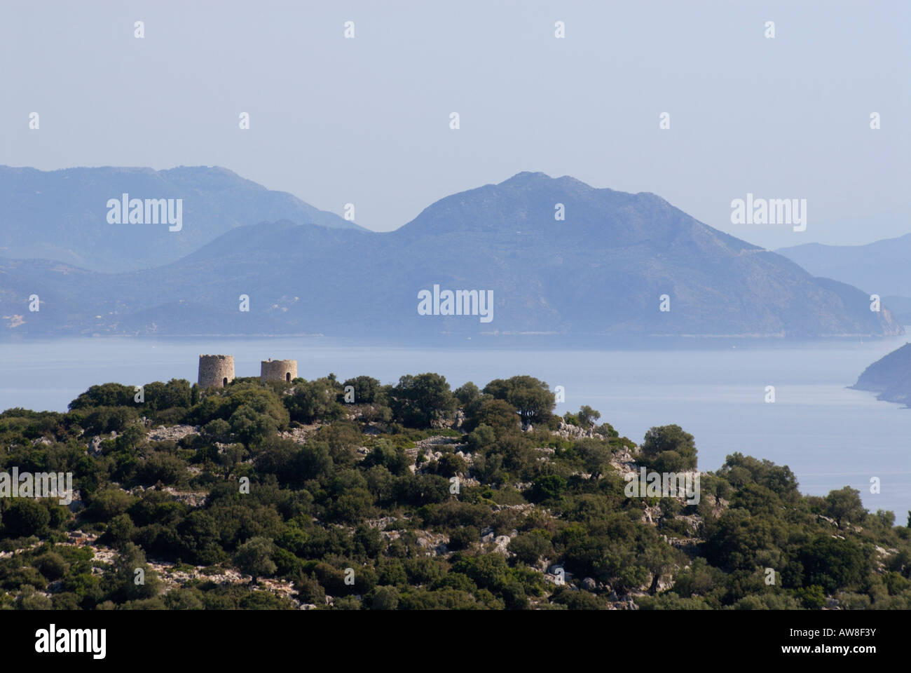 Vew from Niritos mountain,Anogi area, Ithaki, Greece Stock Photo - Alamy