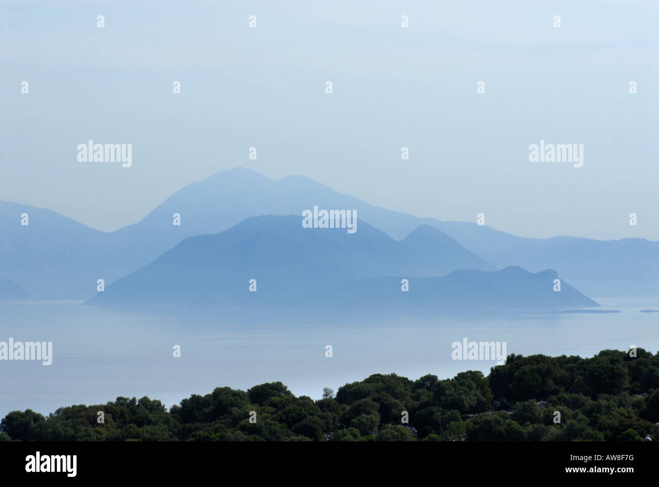 View from Niritos mountain, Anogi area, Ithaki, Greece Stock Photo - Alamy