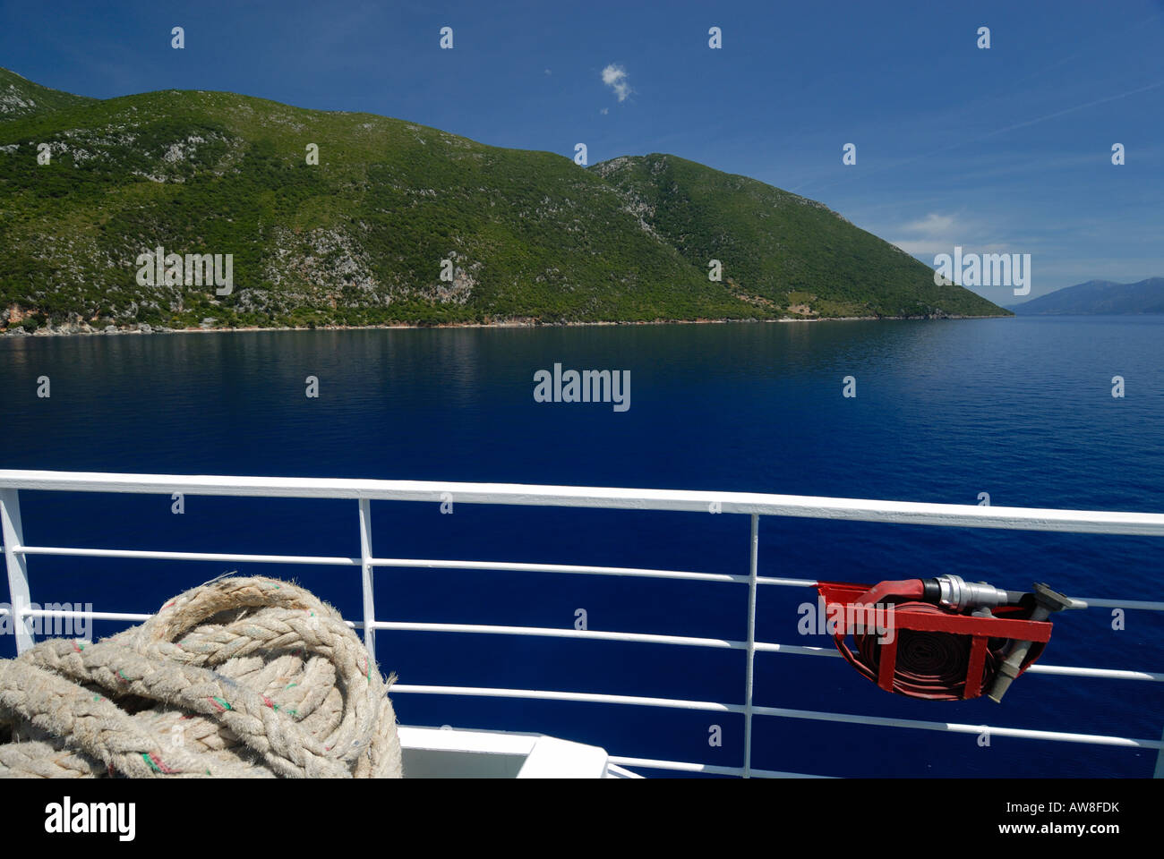 Piso Aetos, view from the ferry boat, Ithaki, Greece Stock Photo - Alamy
