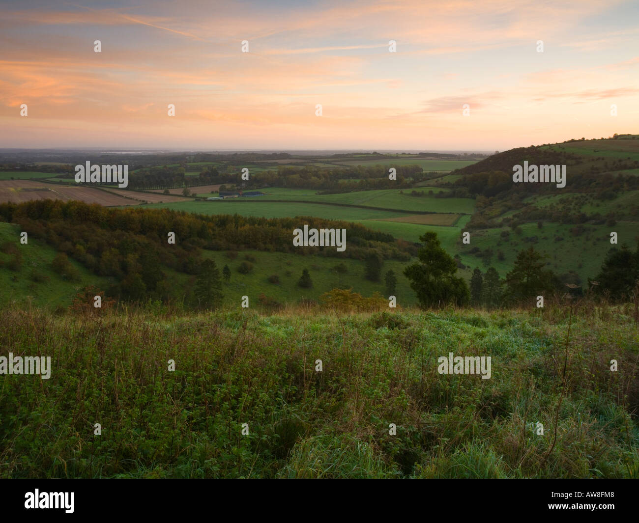 View of Kingsclere from Watership Down The Warren North Wessex Downs ...
