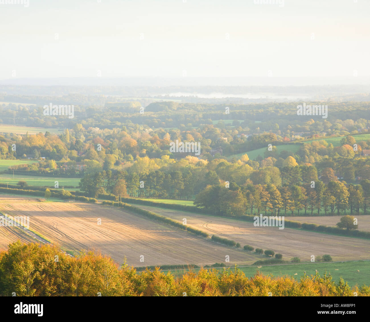 View of Kingsclere from Watership Down The Warren North Wessex Downs ...