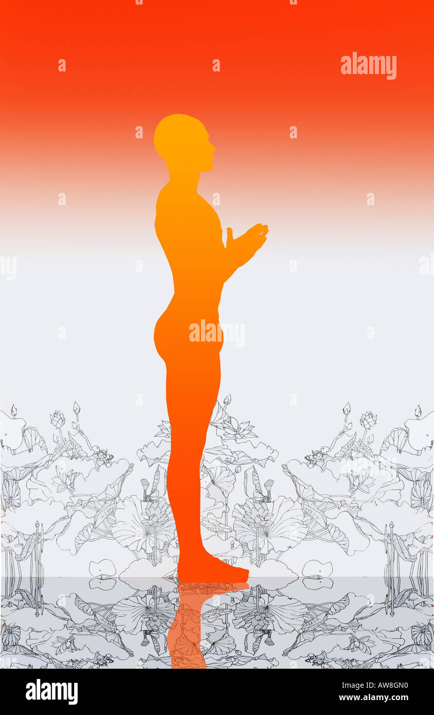 Yoga pose in silhouette hi-res stock photography and images - Alamy