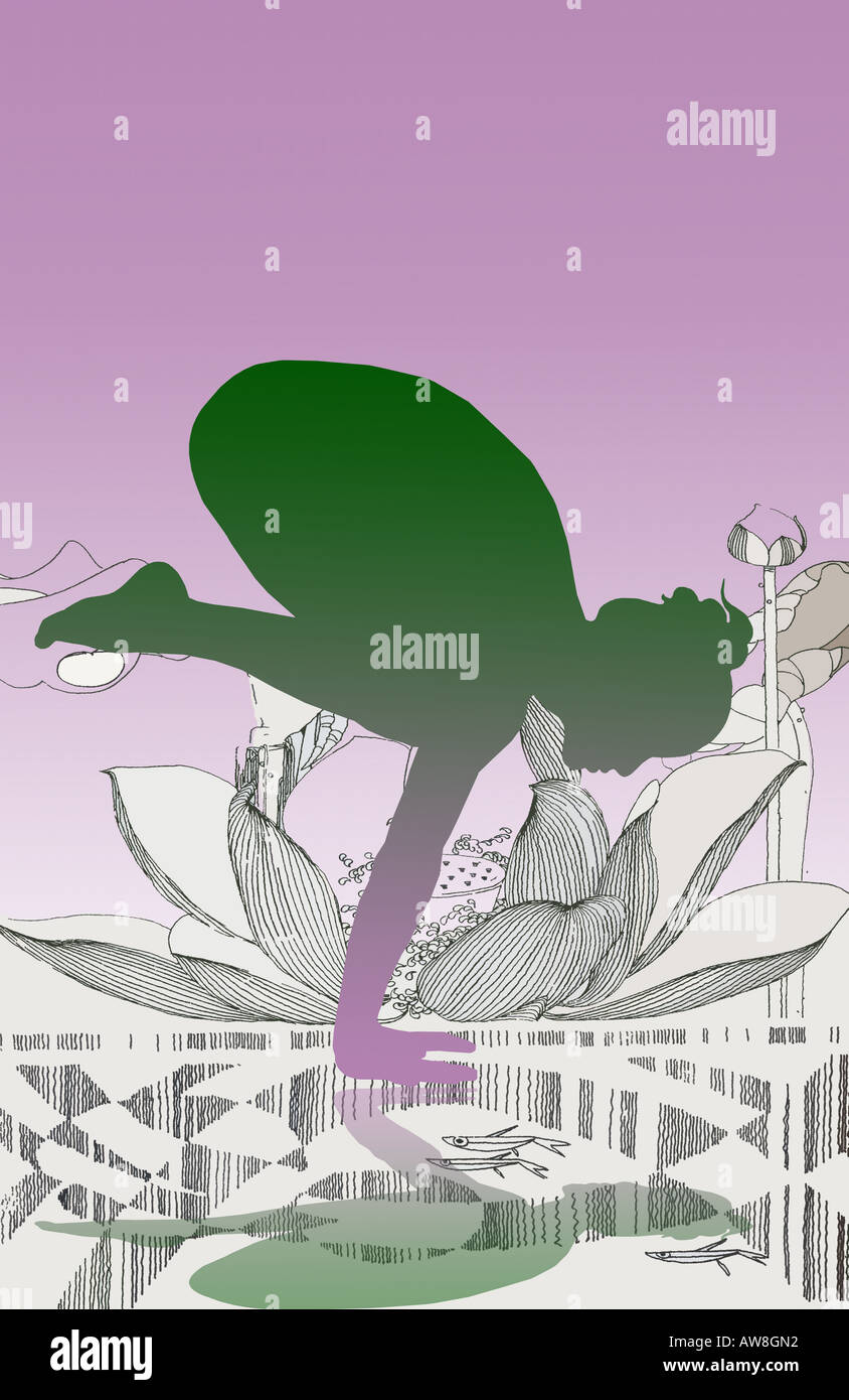 25 yoga asanas illustration hi-res stock photography and images - Alamy