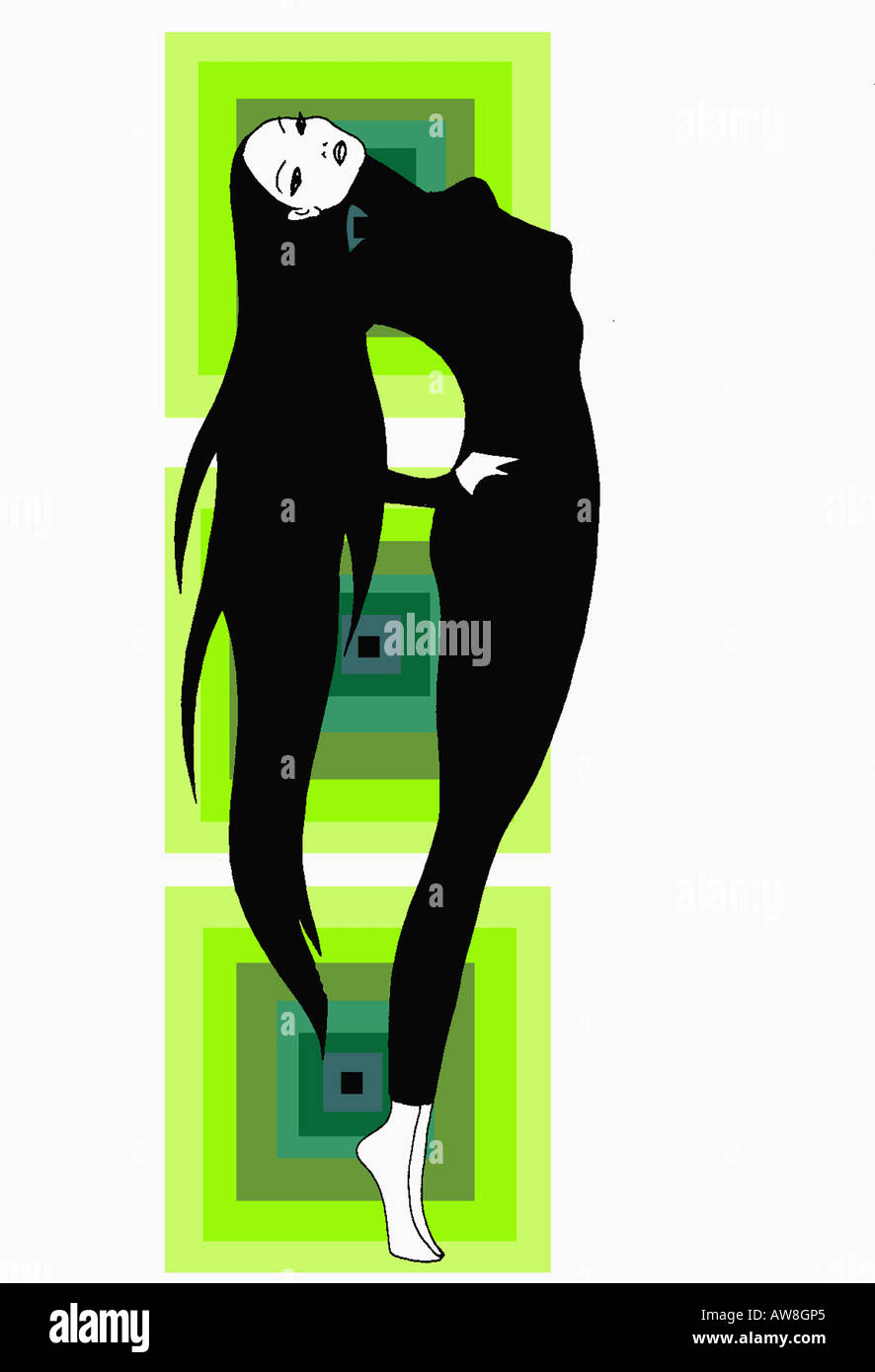 Woman performing a back stretch Stock Photo - Alamy