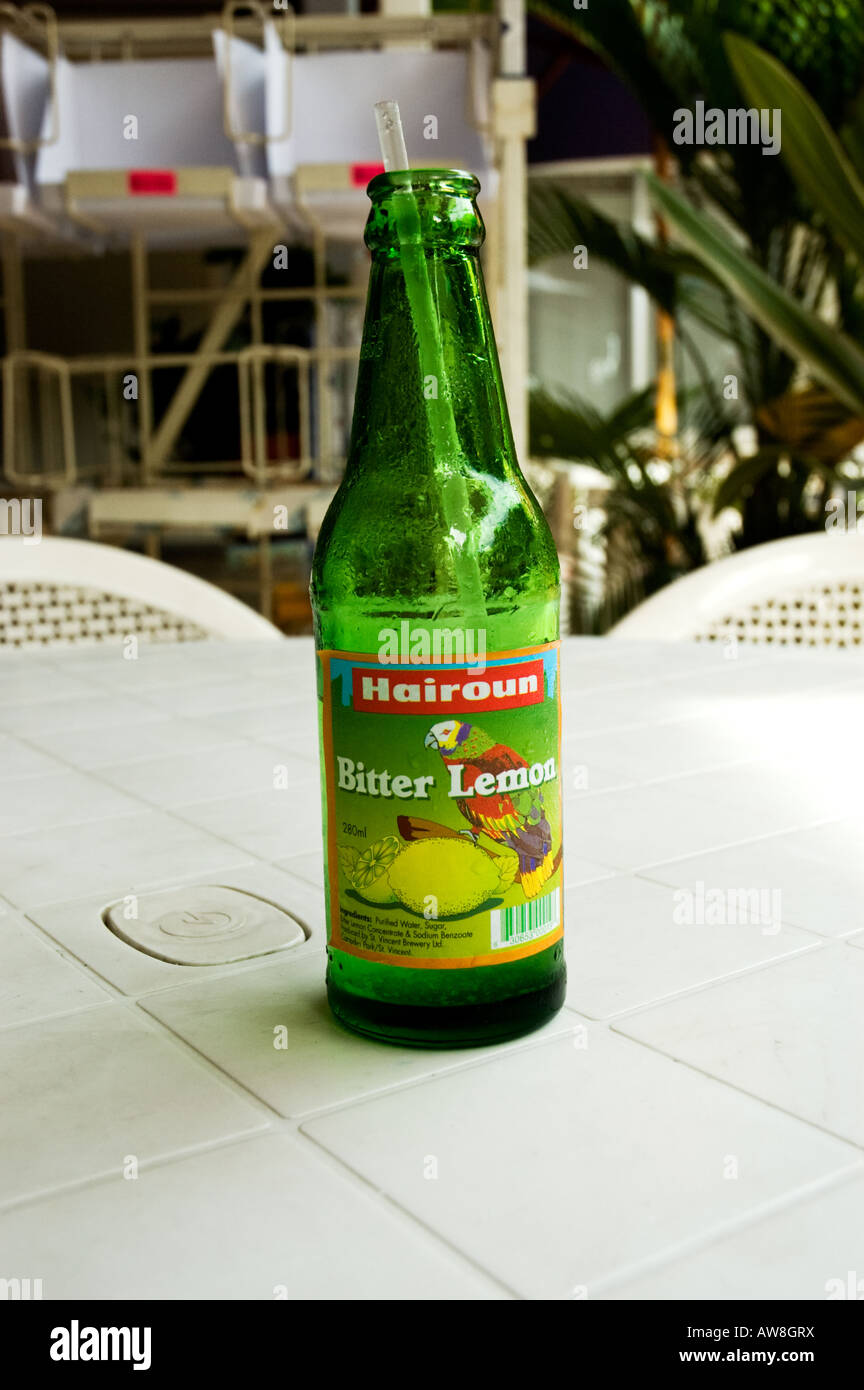 Bitter Lemon in a green bottle manufactured locally by Hairoun ...